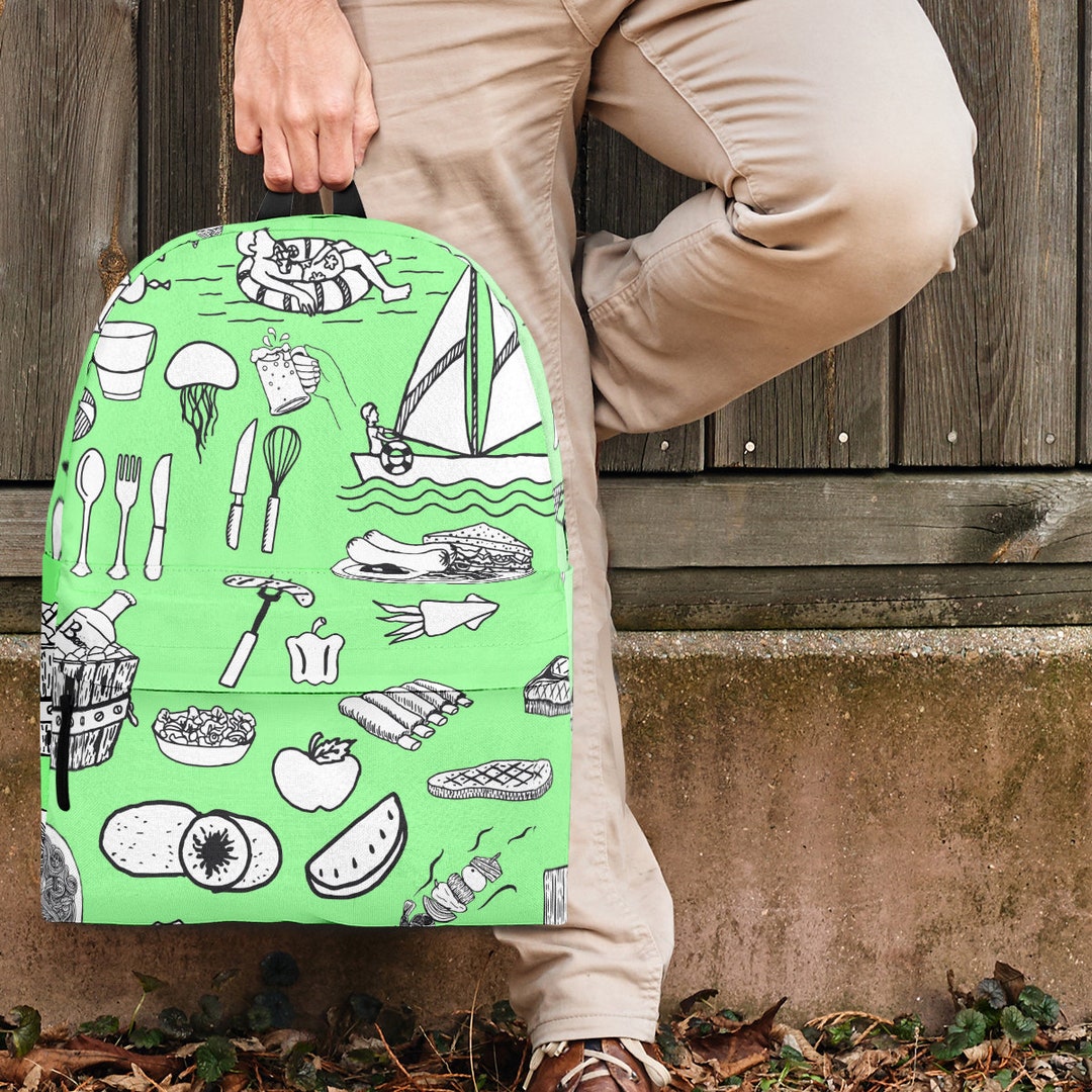 Summer Activities Design 1 Backpack for Kids, Teens, and Adults green ...