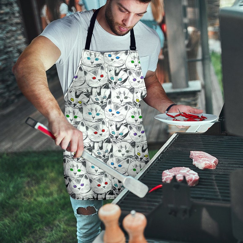 Cats Galore Cooking Apron white Perfect Gift for All Cat - Etsy
