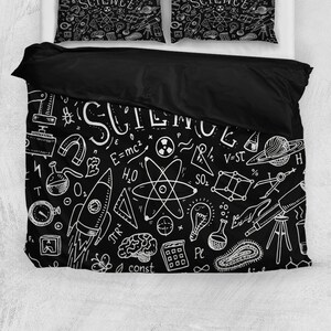 Science Chalkboard Bedding Set With Duvet Cover and 2 Pillow - Etsy