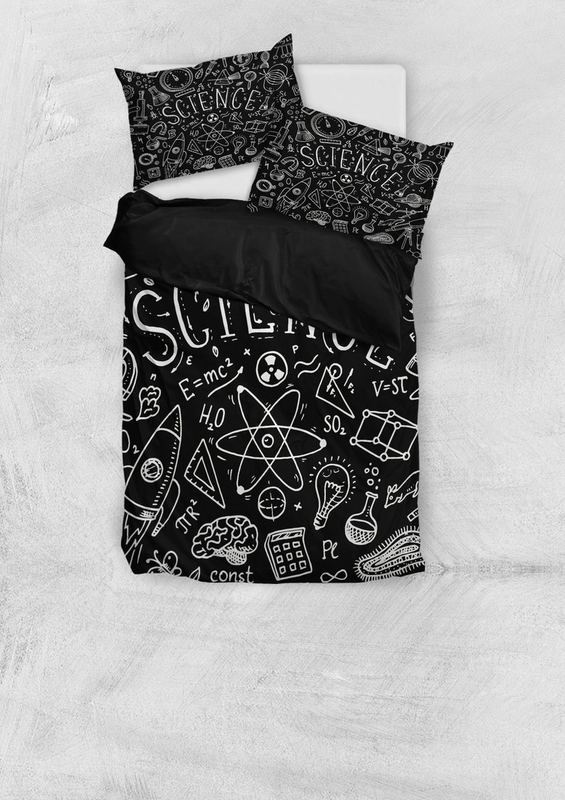 Science Chalkboard Bedding Set With Duvet Cover and 2 Pillow | Etsy
