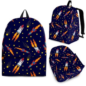 Space Rockets Backpack for Kids Teens and Adults design 1 - Etsy