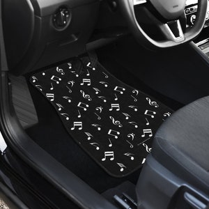 Musical Notes Design 1 black Car Floor Mats Set 2 X Front, 2 X Back ...