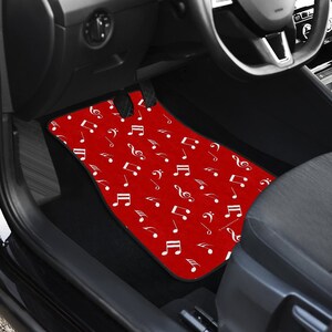 Musical Notes Design 1 red Car Floor Mats Set 2 X Front, 2 X Back Great ...