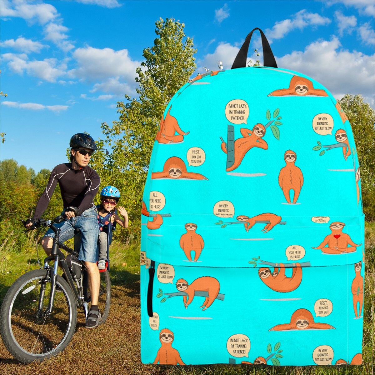 Wildlife Collection Lazy Sloths cyan Backpack for Kids - Etsy