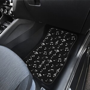 Musical Notes Design 1 black Car Floor Mats Set 2 X Front, 2 X Back ...