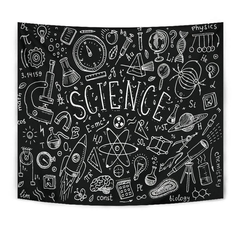 Science Chalkboard Design 1 Hanging Tapestry / Wall Art Decor | Etsy