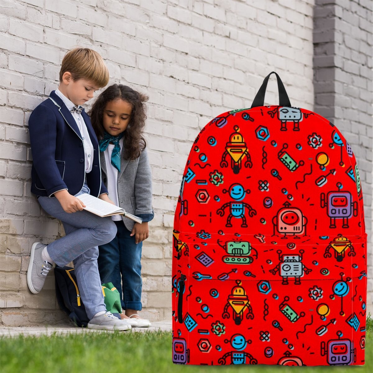 Mutant Robots Backpack for Kids Teens and Adults red - Etsy