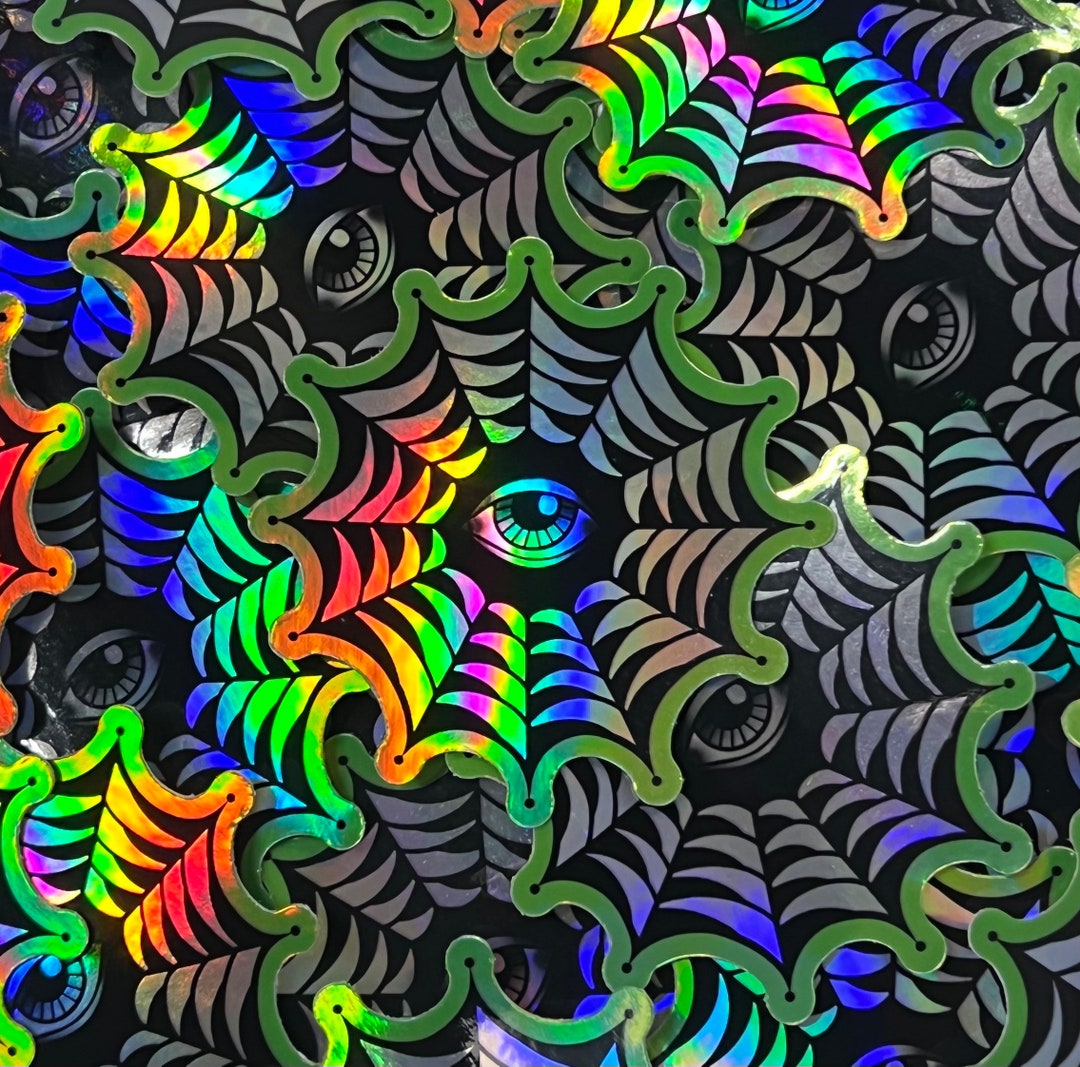 Spider Web Eye 2.5” Holographic Sticker Waterproof Vinyl - Etsy