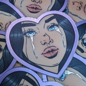 Sad Girl 3" Heart Phantom Matte Chrome Sticker Waterproof Vinyl - Etsy