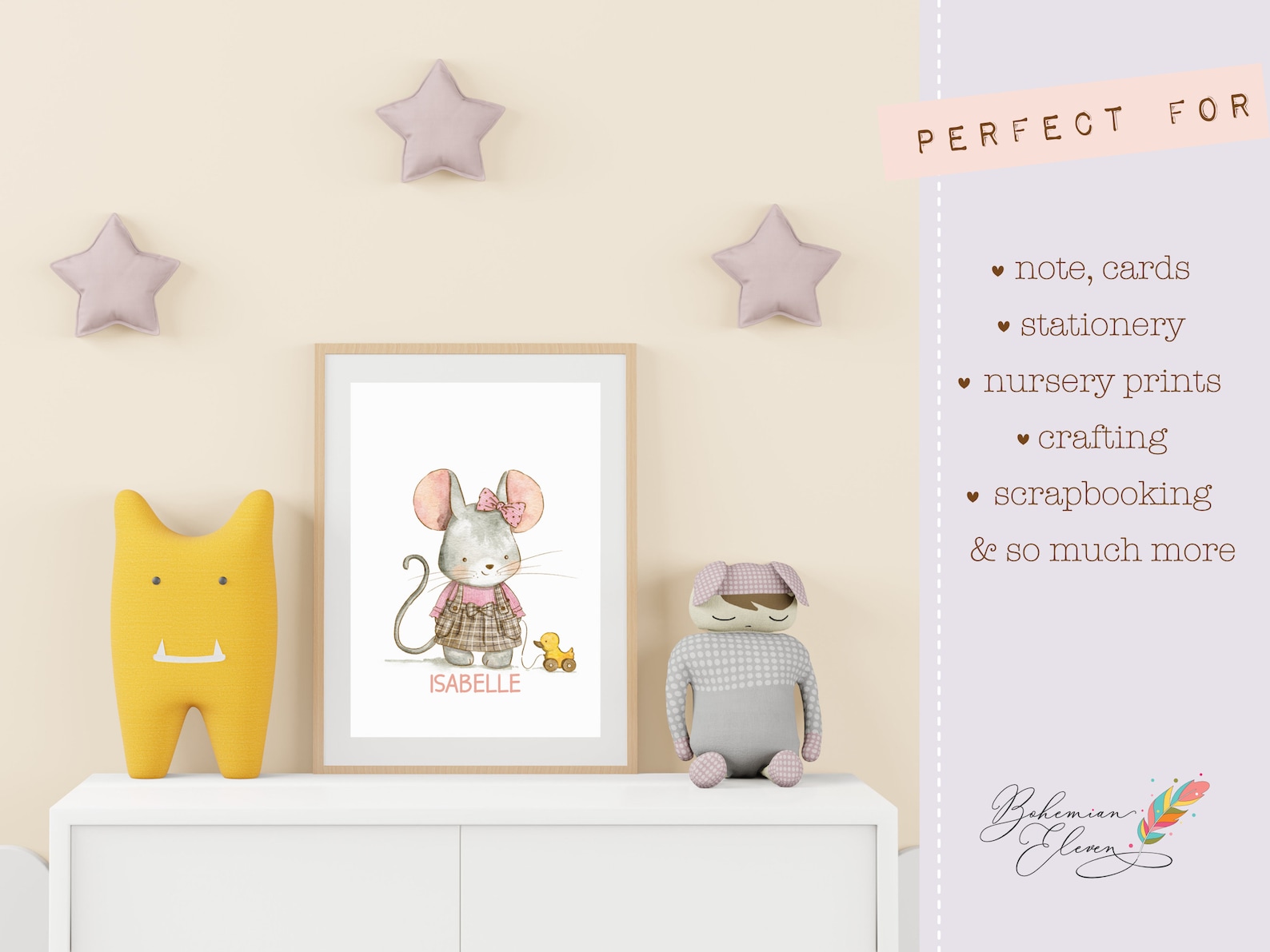 Watercolor Mouse: Hand Painted Clipart / Nursery Art / Baby | Etsy