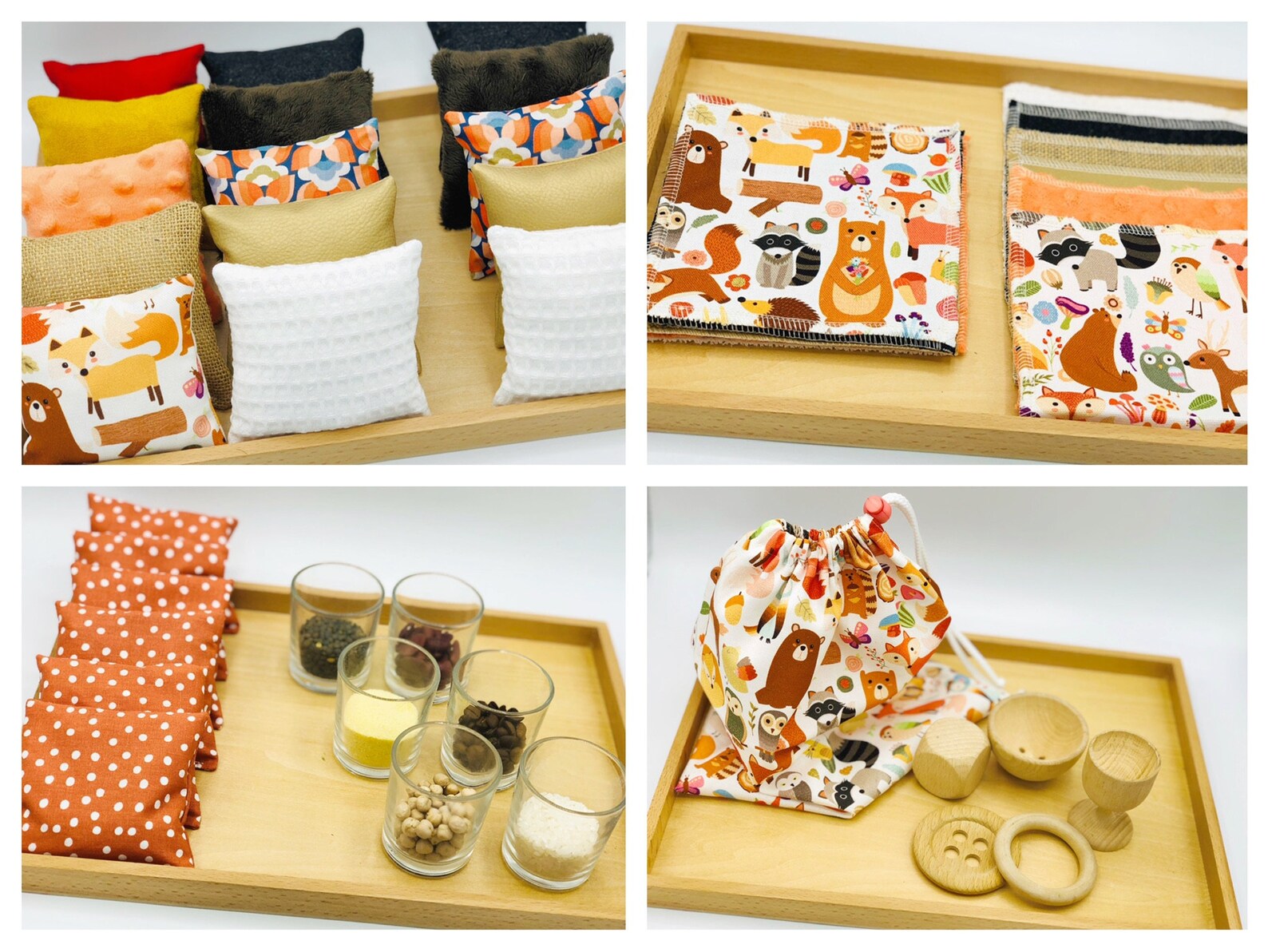 Montessori Sensory Awakening Box| Sensory Discovery Cushions Fabrics ...