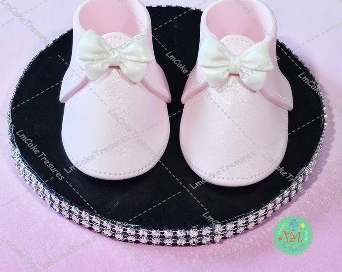 Baby Booties Cake Topper - Fondant Baby Booties - Fondant Baby Shoes ...
