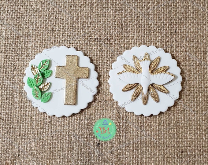 Baptism/confirmation/first Communion Cupcake Toppers 12 Fondant ...