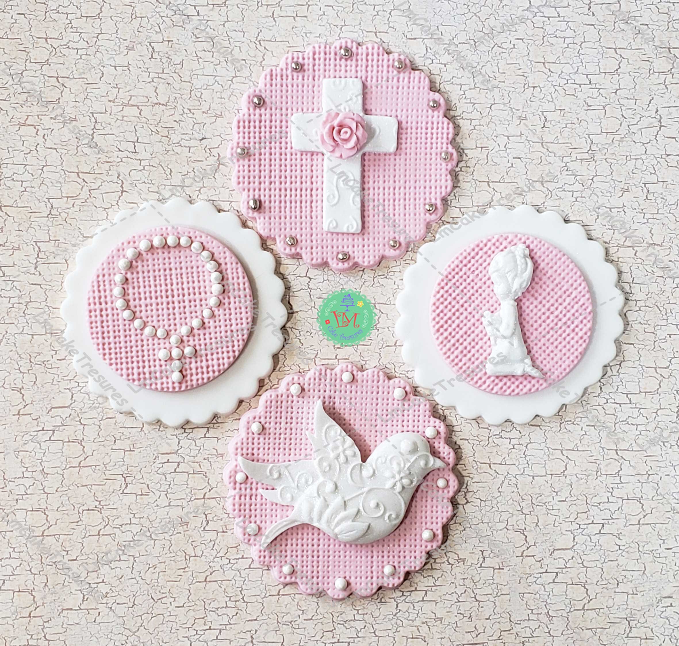 First Communion Cupcake Toppers 12 Fondant Cupcakes | Etsy