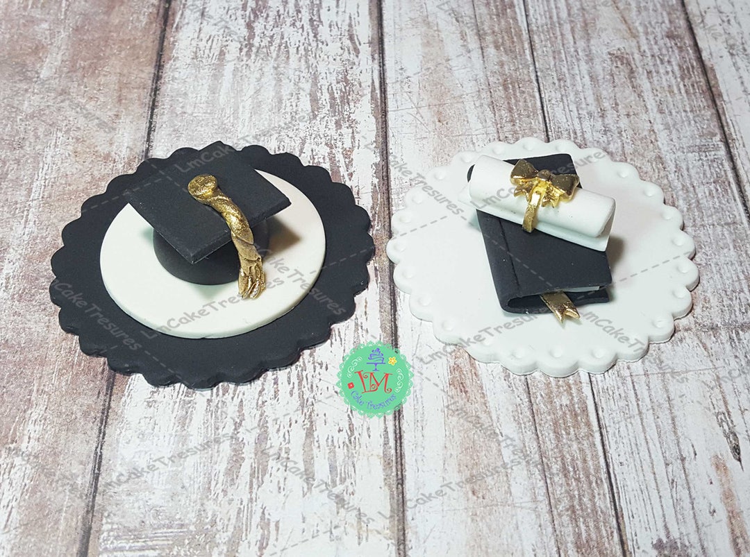 Fondant Graduation 3D Cupcake Toppers 12 Fondant Cupcakes - Etsy
