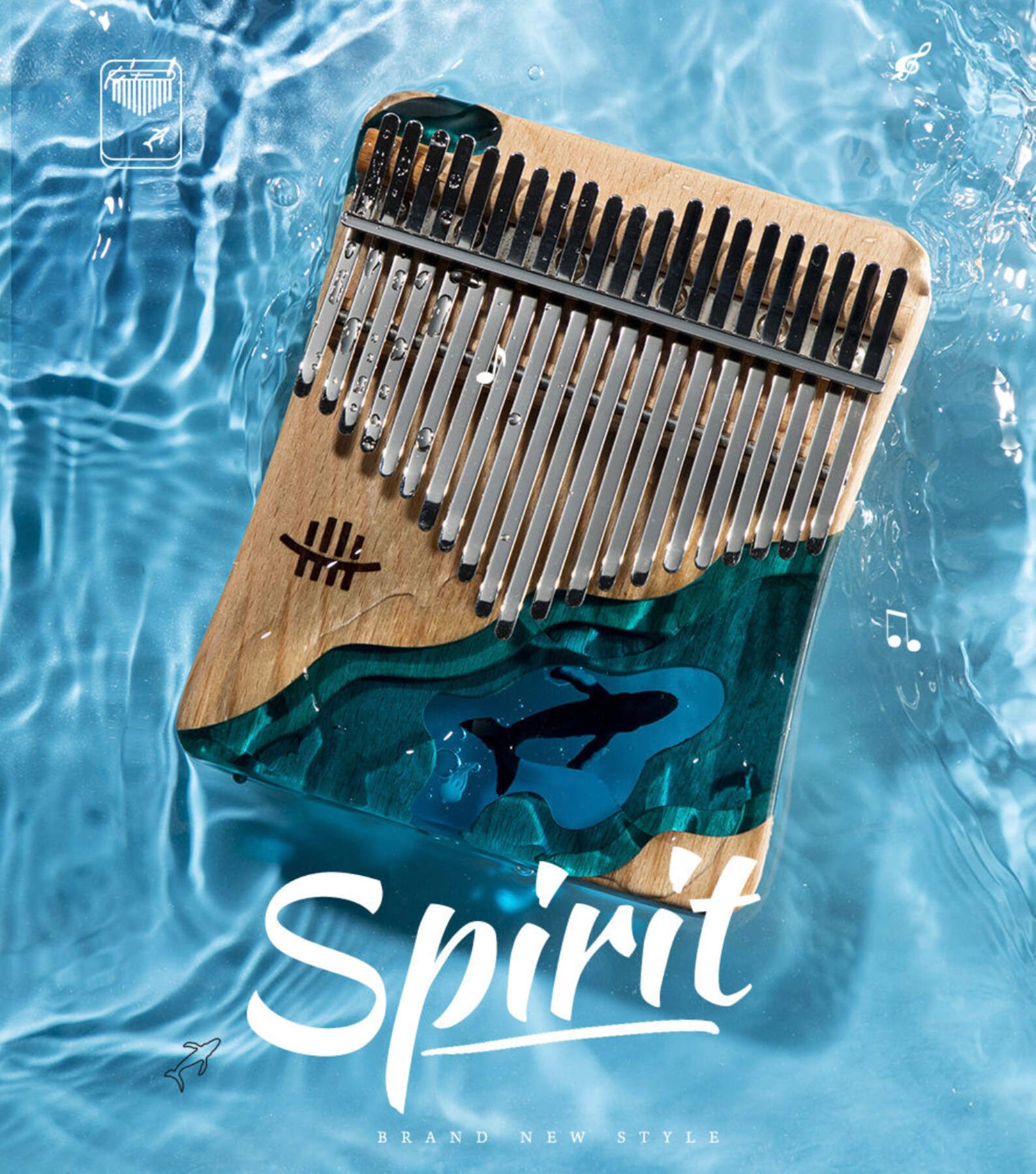 Spirit Kalimba 21 Keys, Unique Handmade Design, Perfect for Gift, Ocean ...