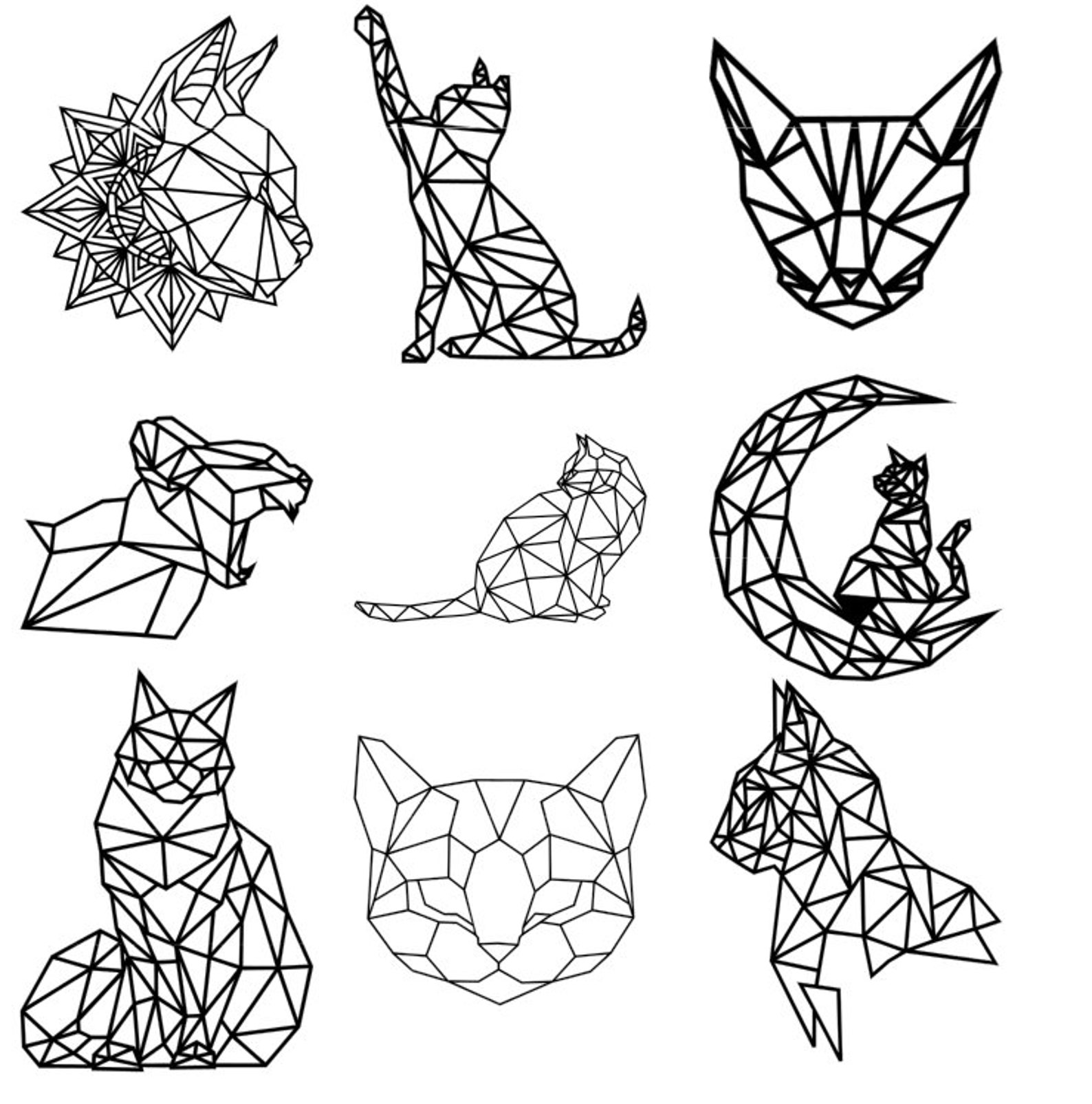 Animales geométricos 52 PAQUETE Svg archivo Svg archivos DXF | Etsy