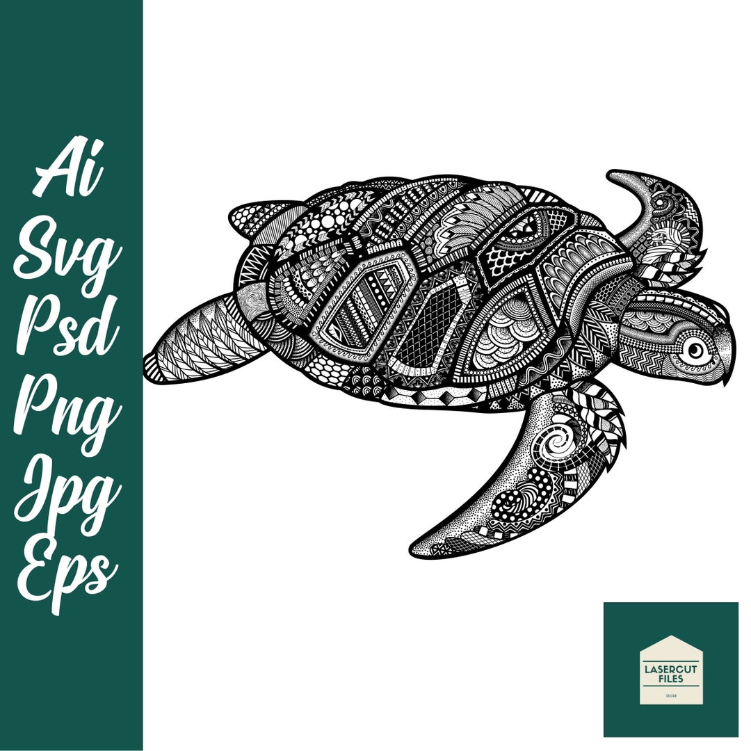 Turtle Svg, Sea Turtle Svg, Sea Turtle Mandala SVG, Turtle Svg, Bundle ...