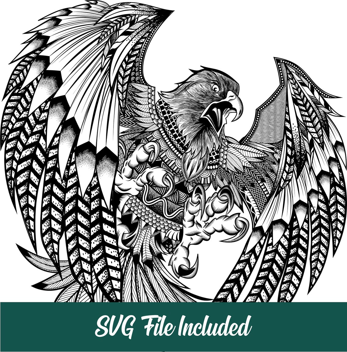 Multilayer Mandala Adler svg glowforge Datei dxf svg 3d - Etsy.de