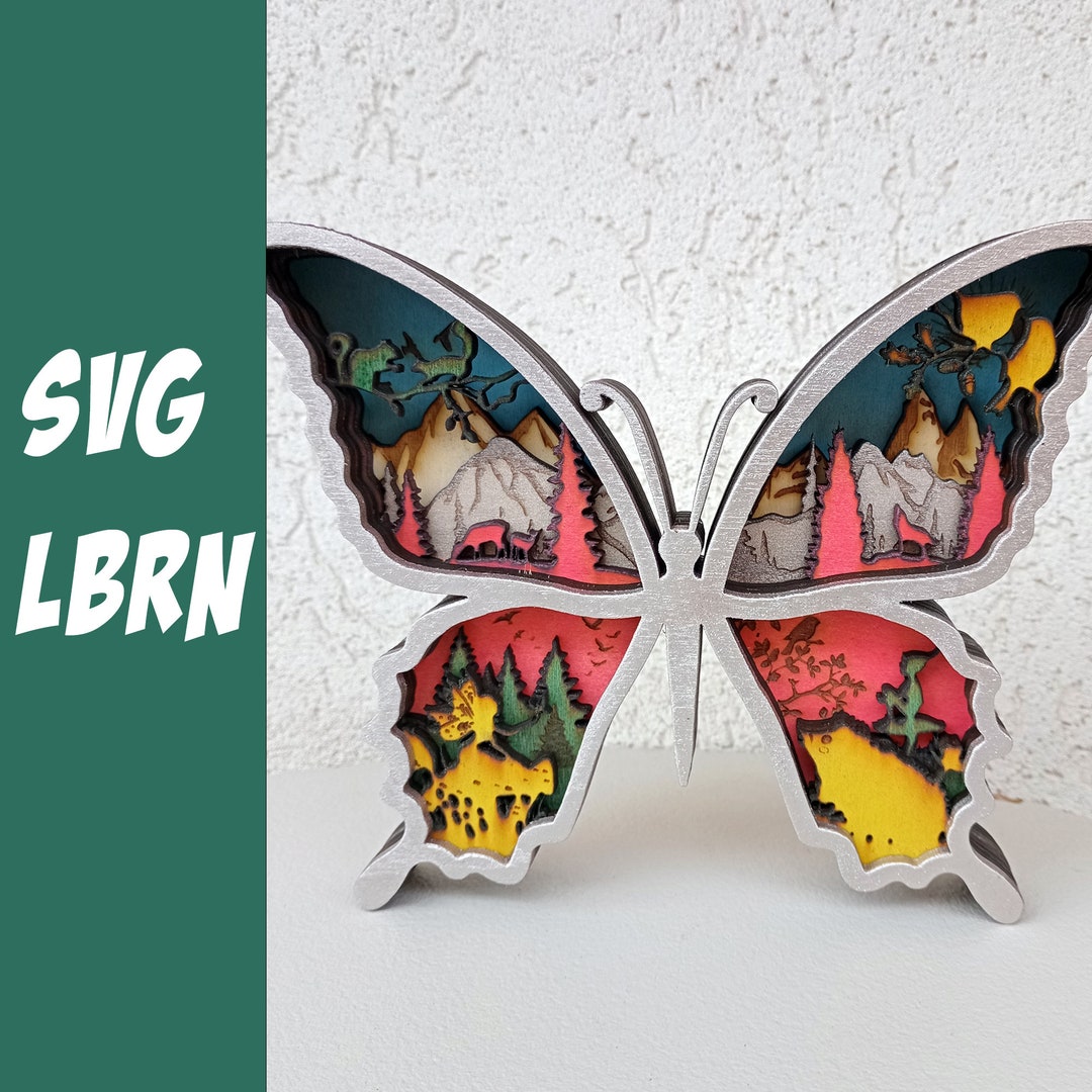 Butterfly 8 Layers Multilayer Laser Cut Template Glowforge - Etsy