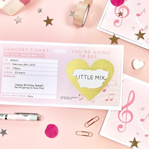 Scratch Reveal Concert Ticket DIY Surprise Gift Card - Etsy