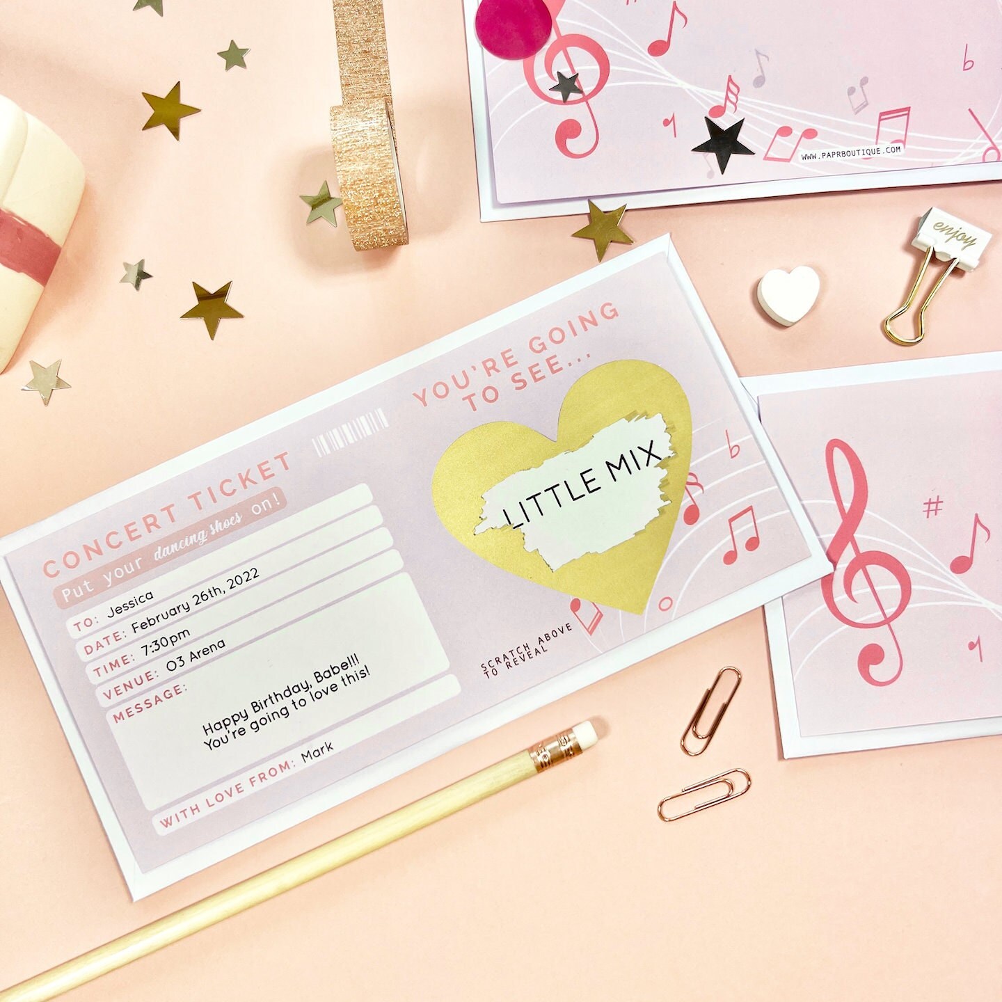 Surprise Concert Ticket Scratch Card Surprise Event Gig | Etsy