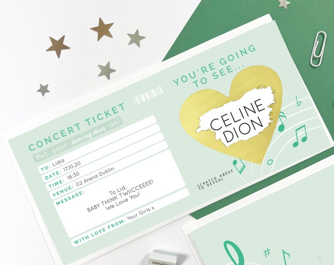 Surprise Concert Ticket Scratch Card, Surprise Event Gig Reveal Card ...