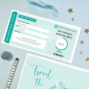 Surprise Trip Reveal, Boarding Pass Fake Card, Plane Ticket Template ...