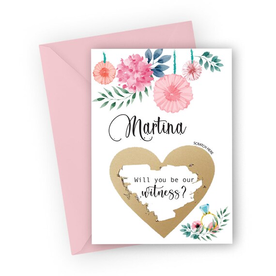 Will You Be Our Witness Scratch Card Custom Wedding Party | Etsy