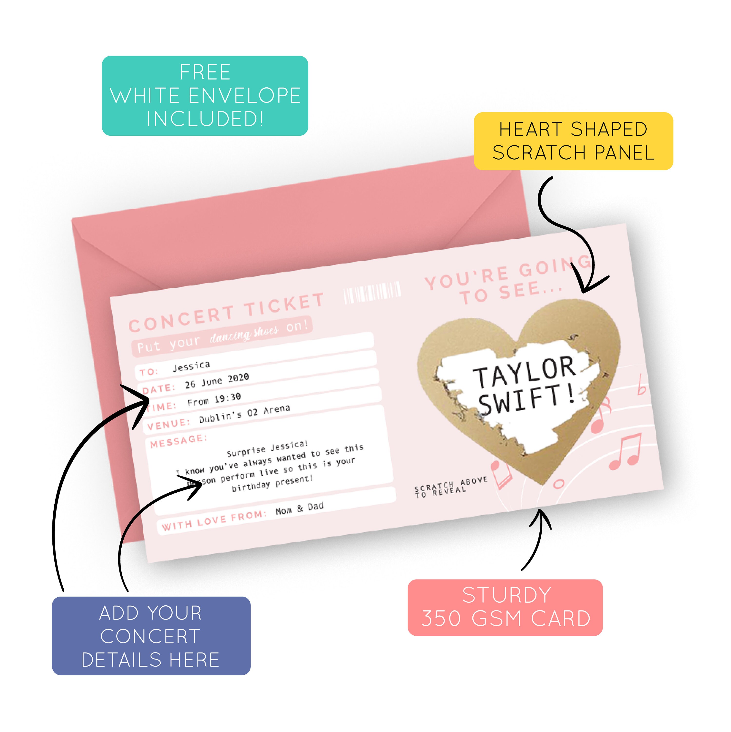 Surprise Concert Ticket Scratch Card Surprise Event Gig | Etsy