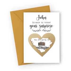 Paris Surprise Trip Reveal Scratch Card Personalised France | Etsy