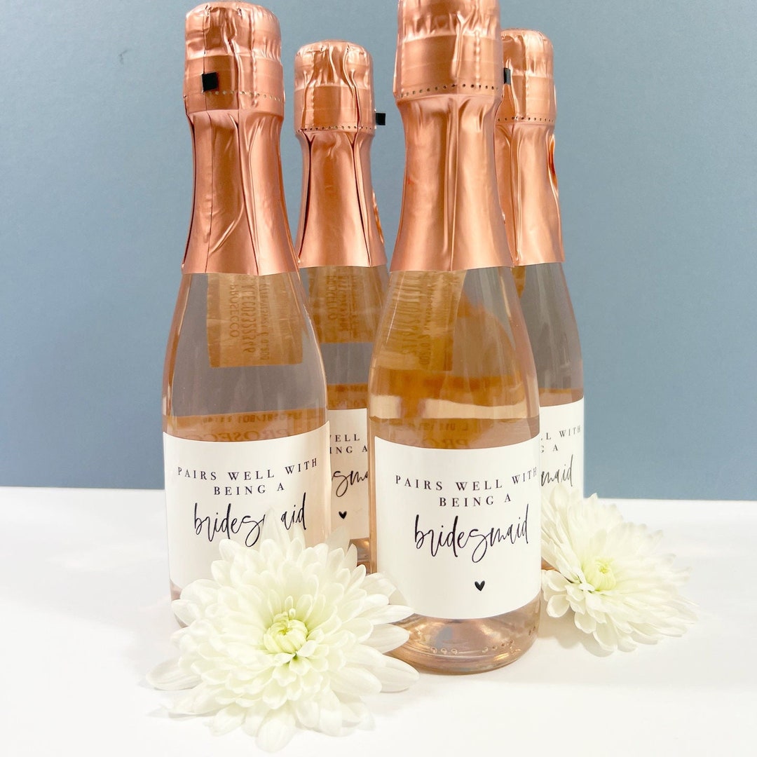 Mini Champagne Bridesmaid Bubbly Label, Will You Be My Bridesmaid ...
