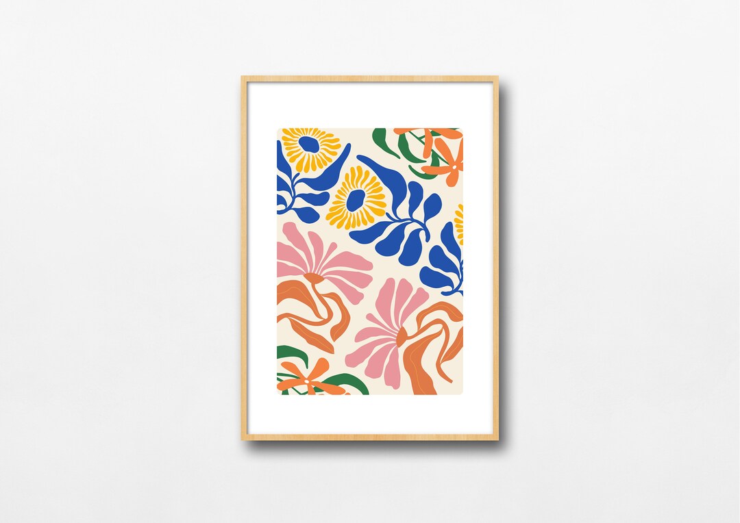 Bold Groovy Flower Fields Art Poster, Graphic Poster, Download Poster ...