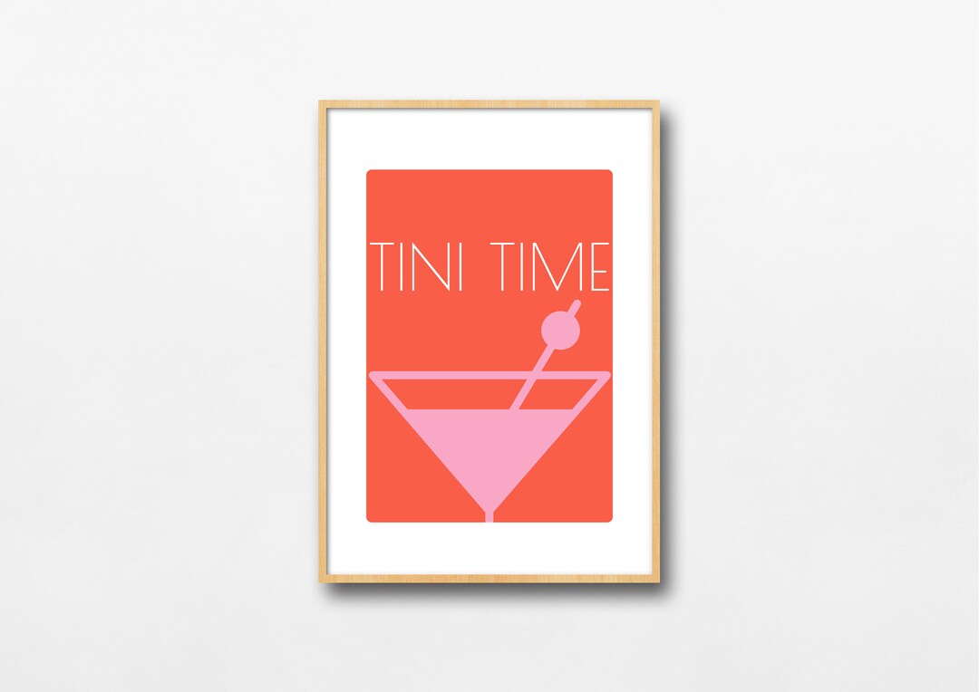 Ruby Tini Time Art Poster, Graphic Poster, Download Poster, Cocktail ...