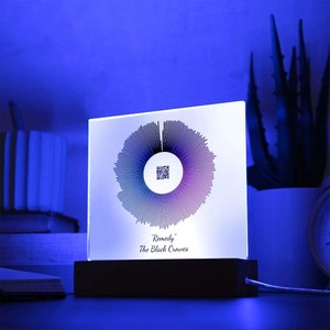 LED Soundwave Plaque With QR Code Custom Song Art Anniversary Gift With ...