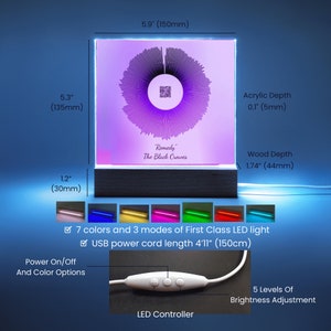 LED Soundwave Plaque With QR Code Custom Song Art Anniversary Gift With ...