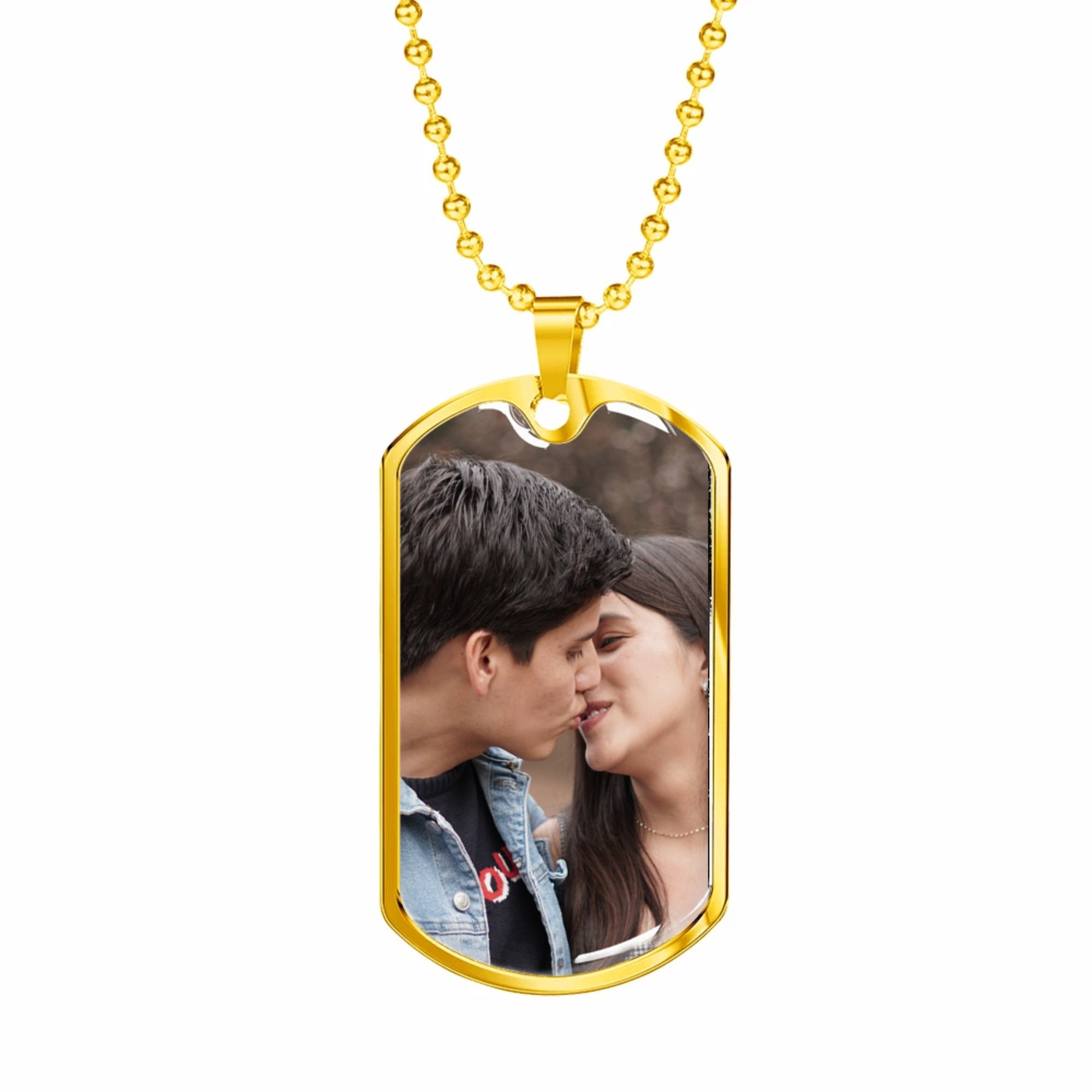 Photo Engraved Gold Custom Dog Tag Personalized Dog Tag - Etsy