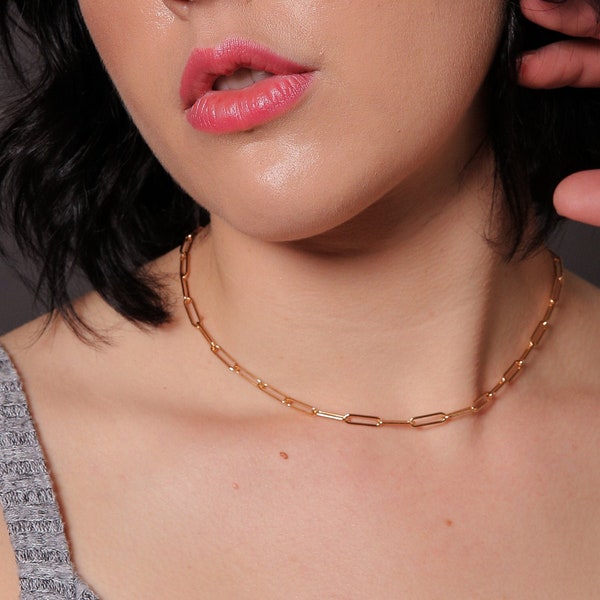 Chunky Rectangle Link Necklace - Etsy