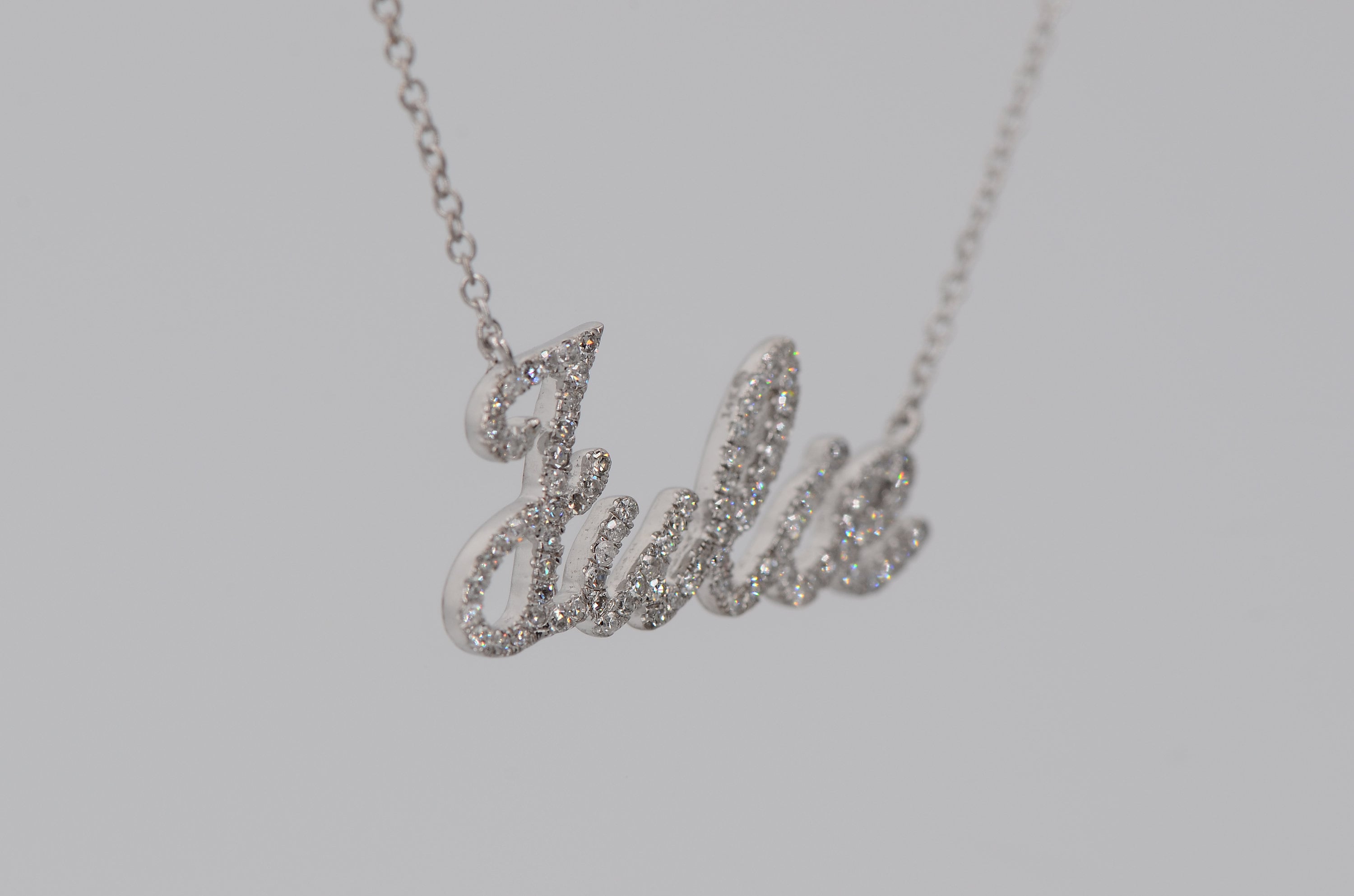 Diamond Name Plate Necklace Custom Name Necklace Mommy Etsy