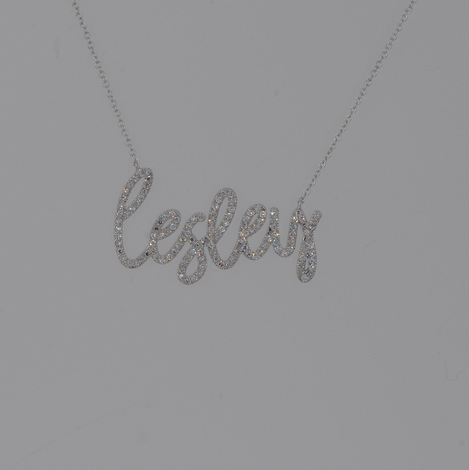 14k Solid White Gold Name Plate Necklace Personalized Name - Etsy