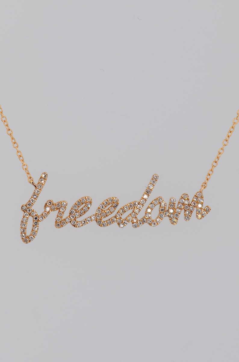 Becoming Necklace, Michelle Obama Inspired, 14k Gold With Diamond ...