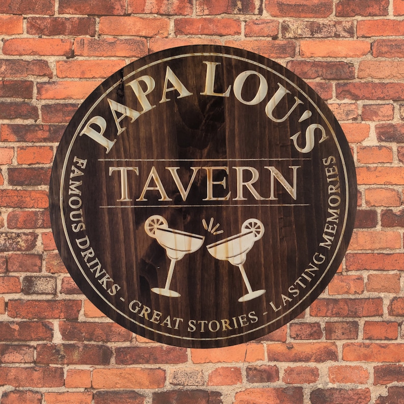 Custom Wooden Carved Bar Sign Personalized Tavern Sign - Etsy