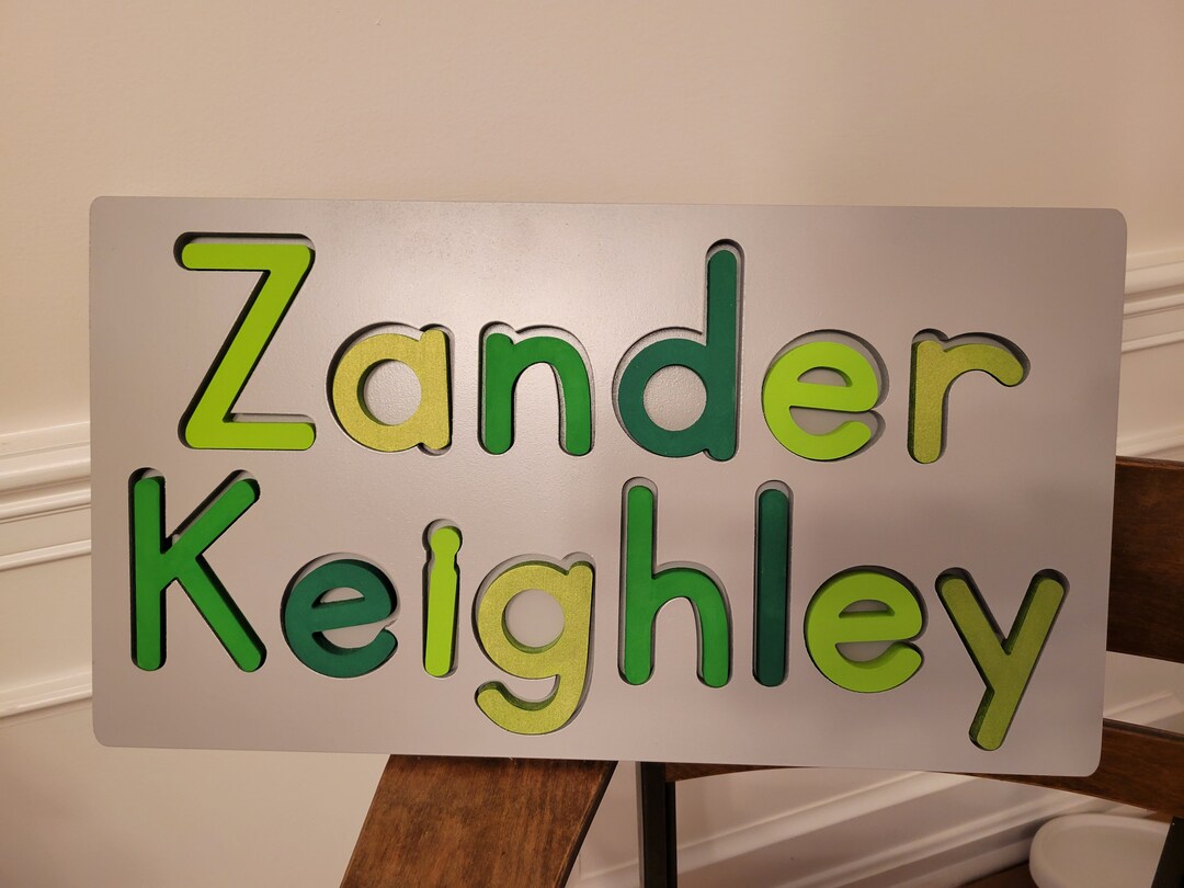 Wooden Personalized Mixed Case Two Name Puzzle Educational Gift - Etsy