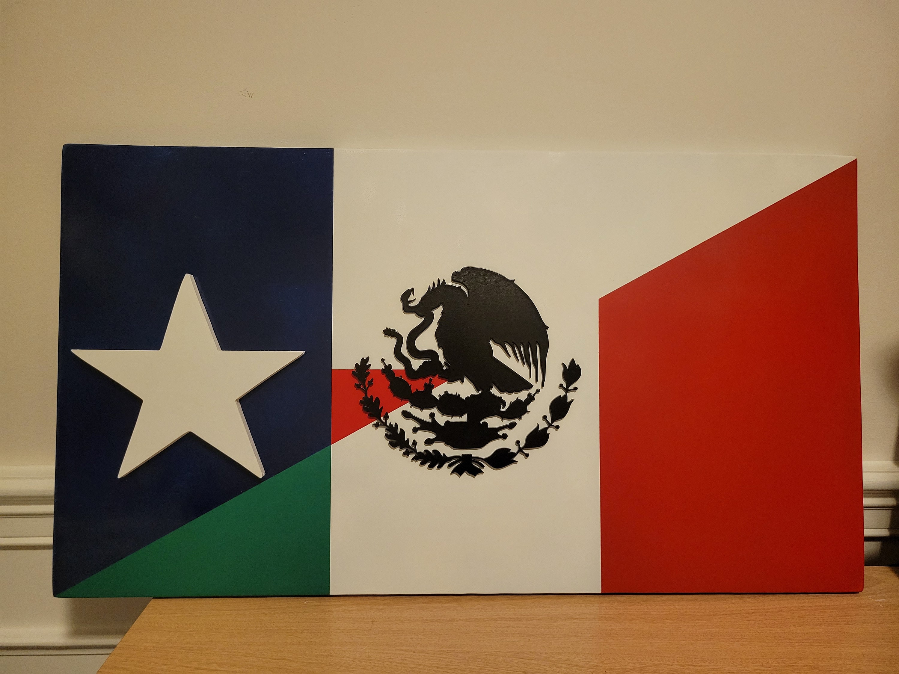 Wooden Flag Combo Texas Flag Mexico Flag Wooden Decor - Etsy