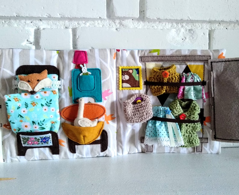 Custom Quiet Book, Dollhouse Quiet Book, Toddler Quiet Book, Travel ...