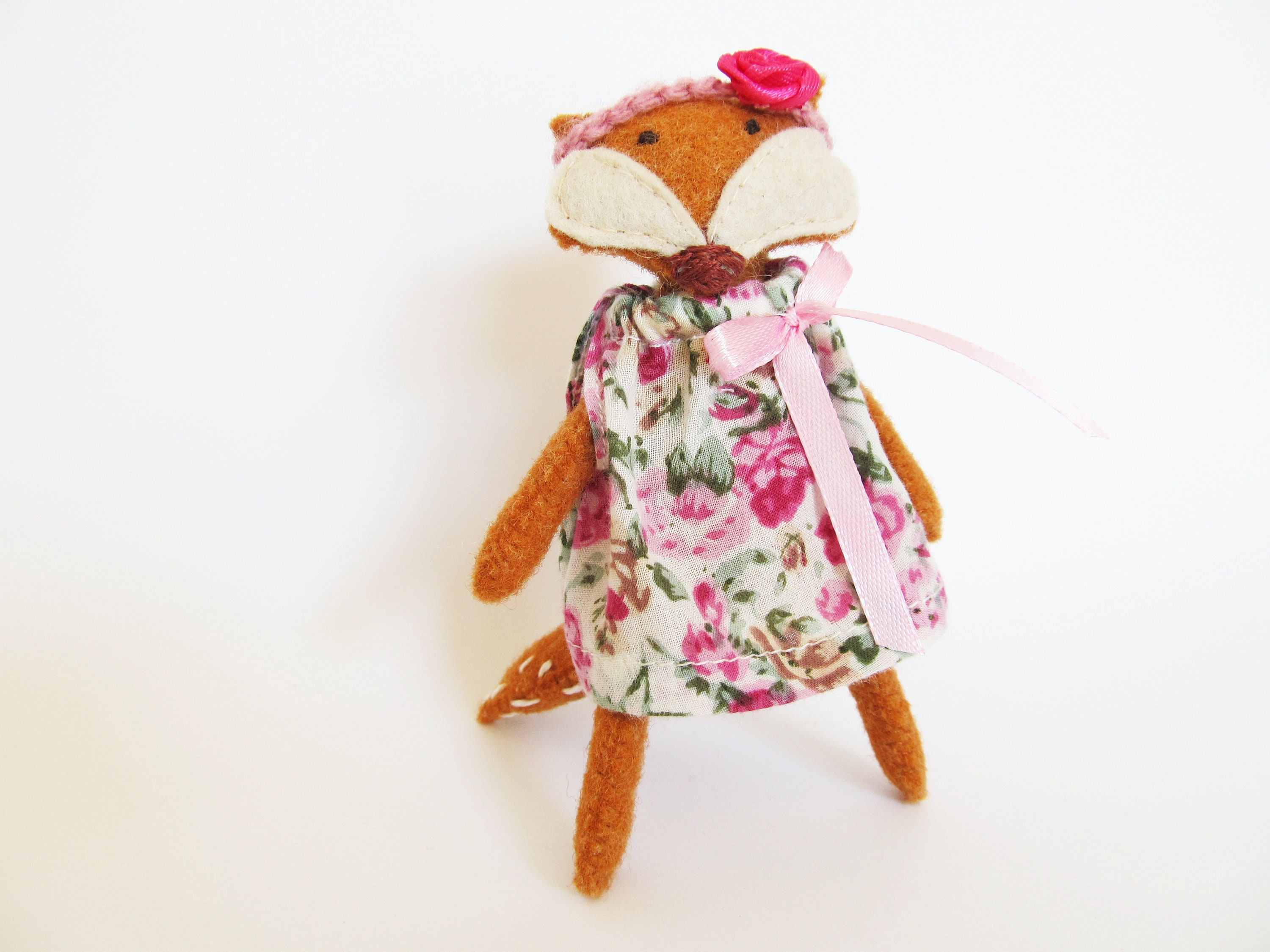 Fox Felt Animal Fox Doll Miniature Animals Heirloom Doll - Etsy