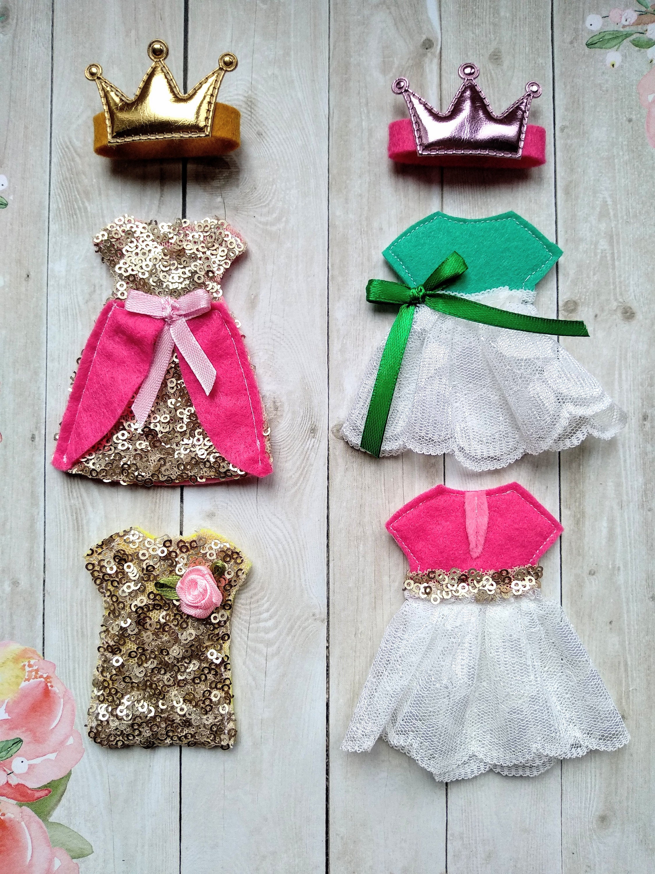 Princess Outfit, Dressing Play Set for Toysbyina Felt Paper Doll ...