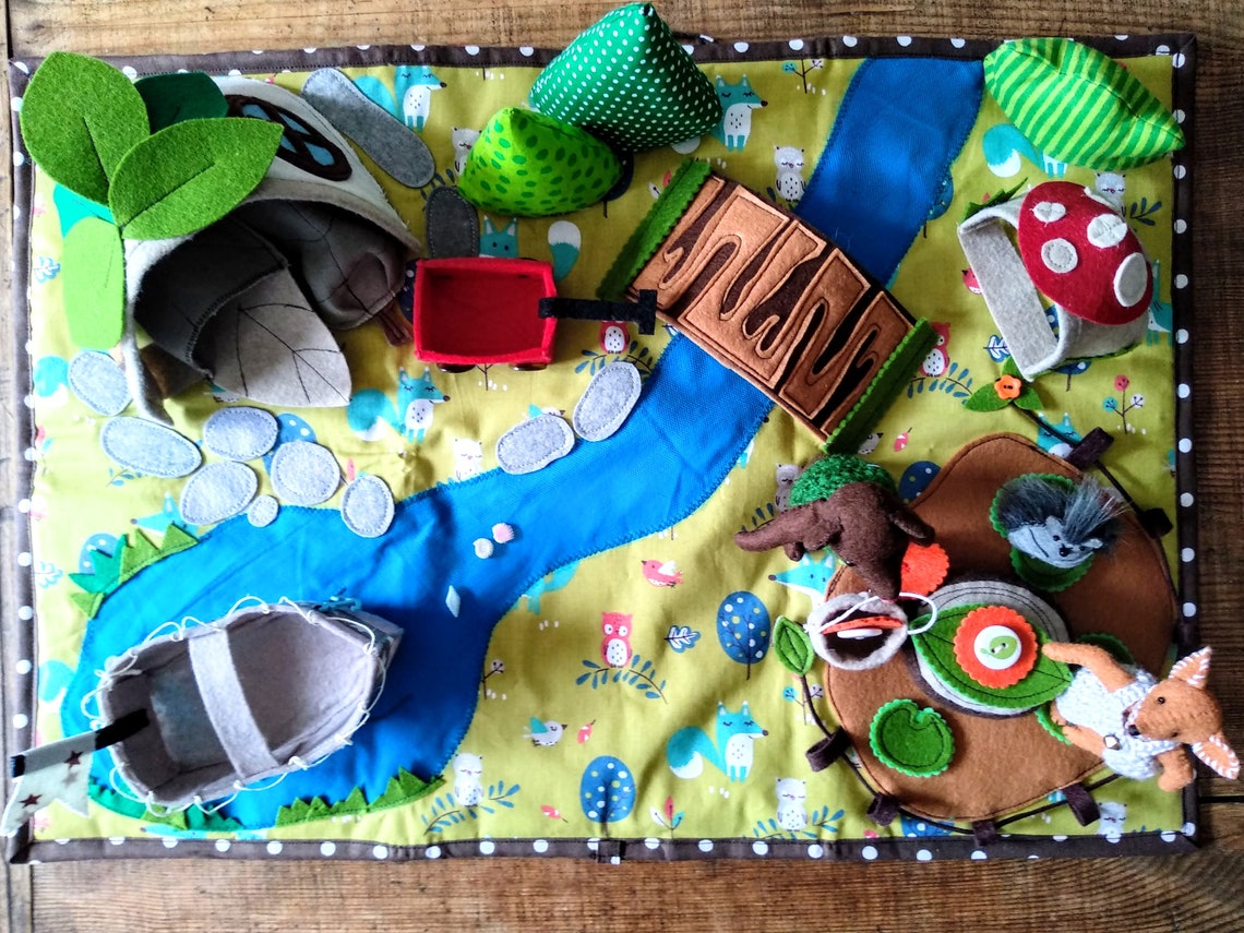 Custom Play Mat, Playing Mat Bag, Woodland Mat for Toddler, Pretend ...
