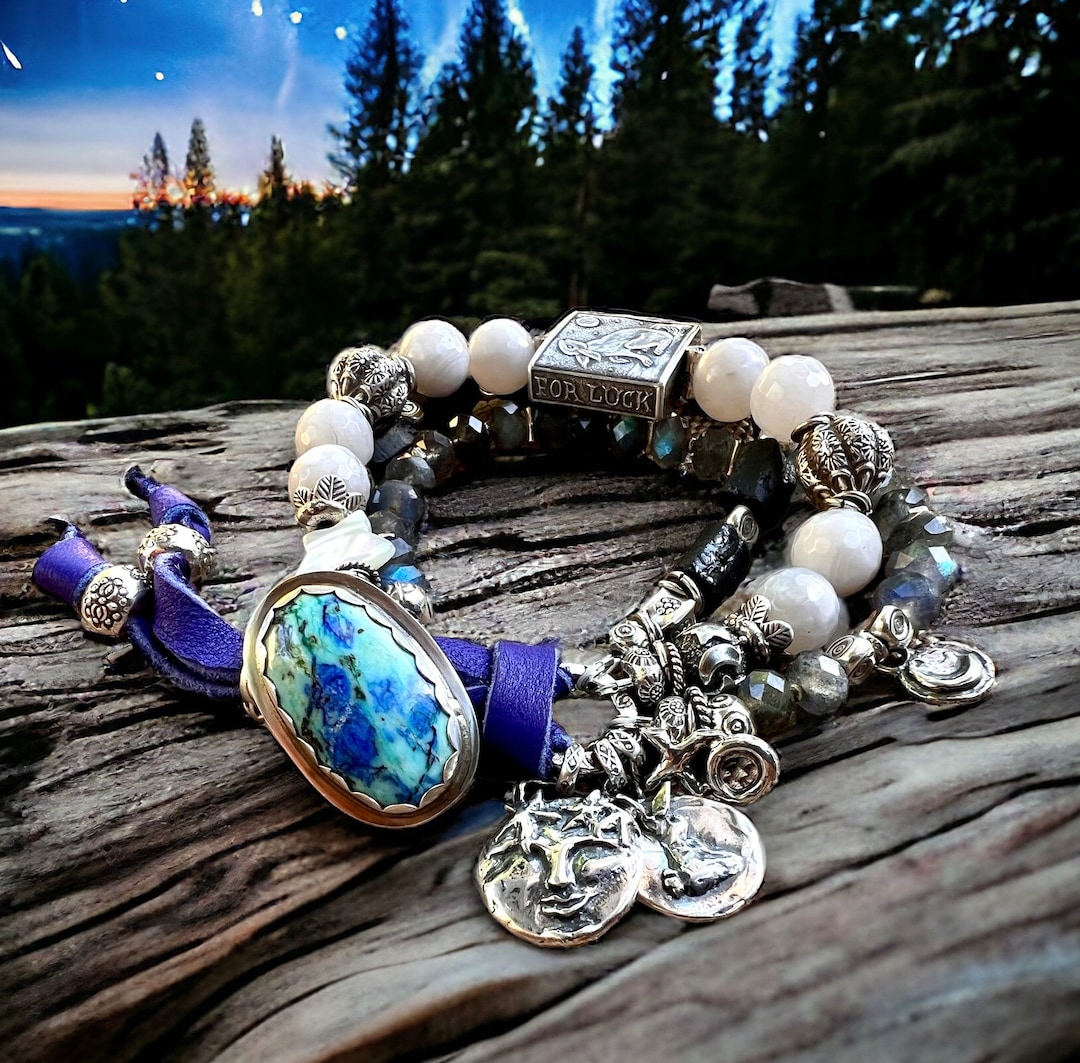 RESERVED Anne Choi Bunny Moon Bead Mixed Gem Bohemian Hippie Moonstruck ...