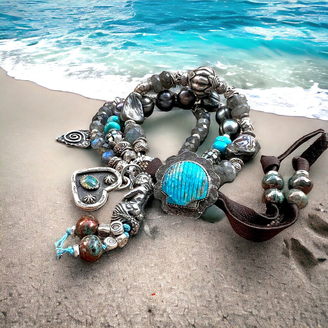 RESERVED Calypso Bracelet. Boho Beaded Sea Nymph Bracelet. Beach ...